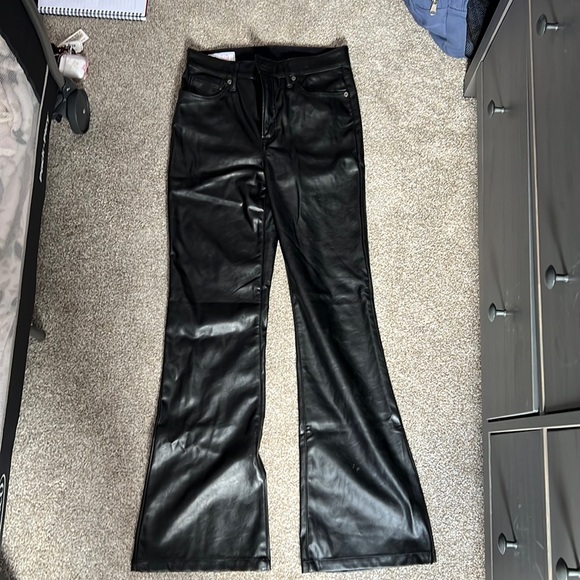 GAP | Pants & Jumpsuits | Gap 7s Flare High Rise Pleather Pants | Poshmark